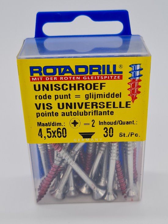 ROTADRILL 4,5x60 unischroef 30 stuks | bol