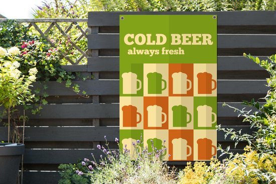 Tuinposter - Tuindoek - Tuinposters buiten - Bier - Glazen - Vintage ...
