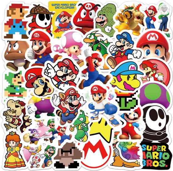 Super Mario NEW STYLE Stickers - 50 stuks - Super Mario - Mario party ...