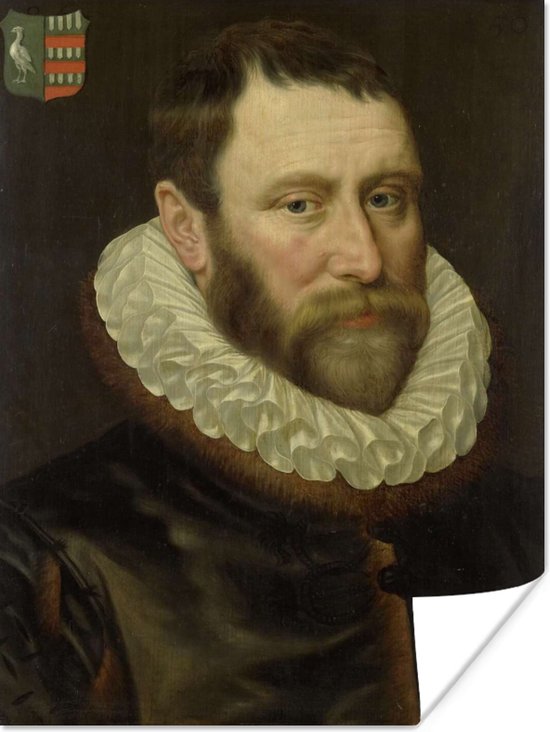 Poster Portret van Jacob Bas Claesz - Schilderij van Adriaen Thomasz ...