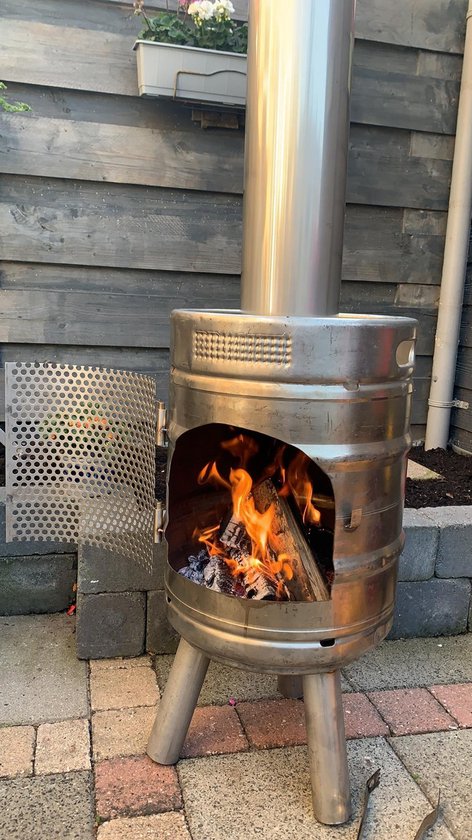 Rvs bierfust met gaasdeurtje - bierfust - bierfustkachel - tuinhaard ...
