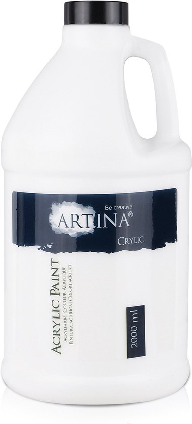 Artina 2l Acrylverf Crylic Wit - Titaniumwit Verf - Watergebaseerd ...