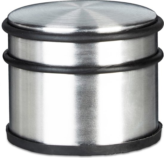 deurstopper hoog - rvs - rubber - 7,5 x 9,5 x 9,5 cm - zilver | bol