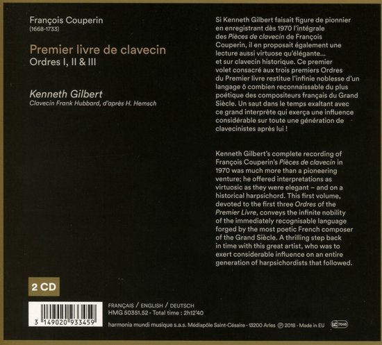 Kenneth Gilbert - Couperinmusic For Harpsichord (2 CD), Kenneth Gilbert ...