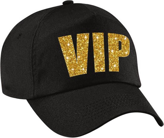 VIP pet / cap zwart met goud bedrukking voor dames en heren - Very ...