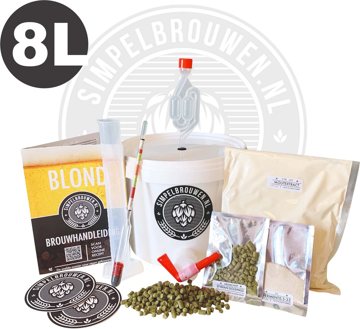 SIMPELBROUWEN® - SIMPEL BLOND - 8 LITER - Bierbrouwpakket - Zelf Bier Brouwen... | bol.com