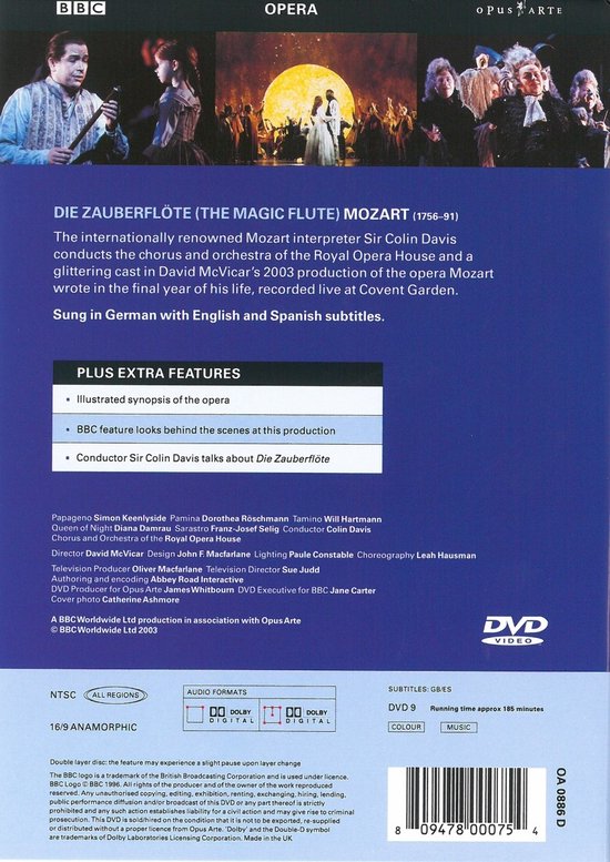 Roschmann/Keenlyside/Royal Opera Ho - Die Zauberflöte (DVD), Roschmann ...