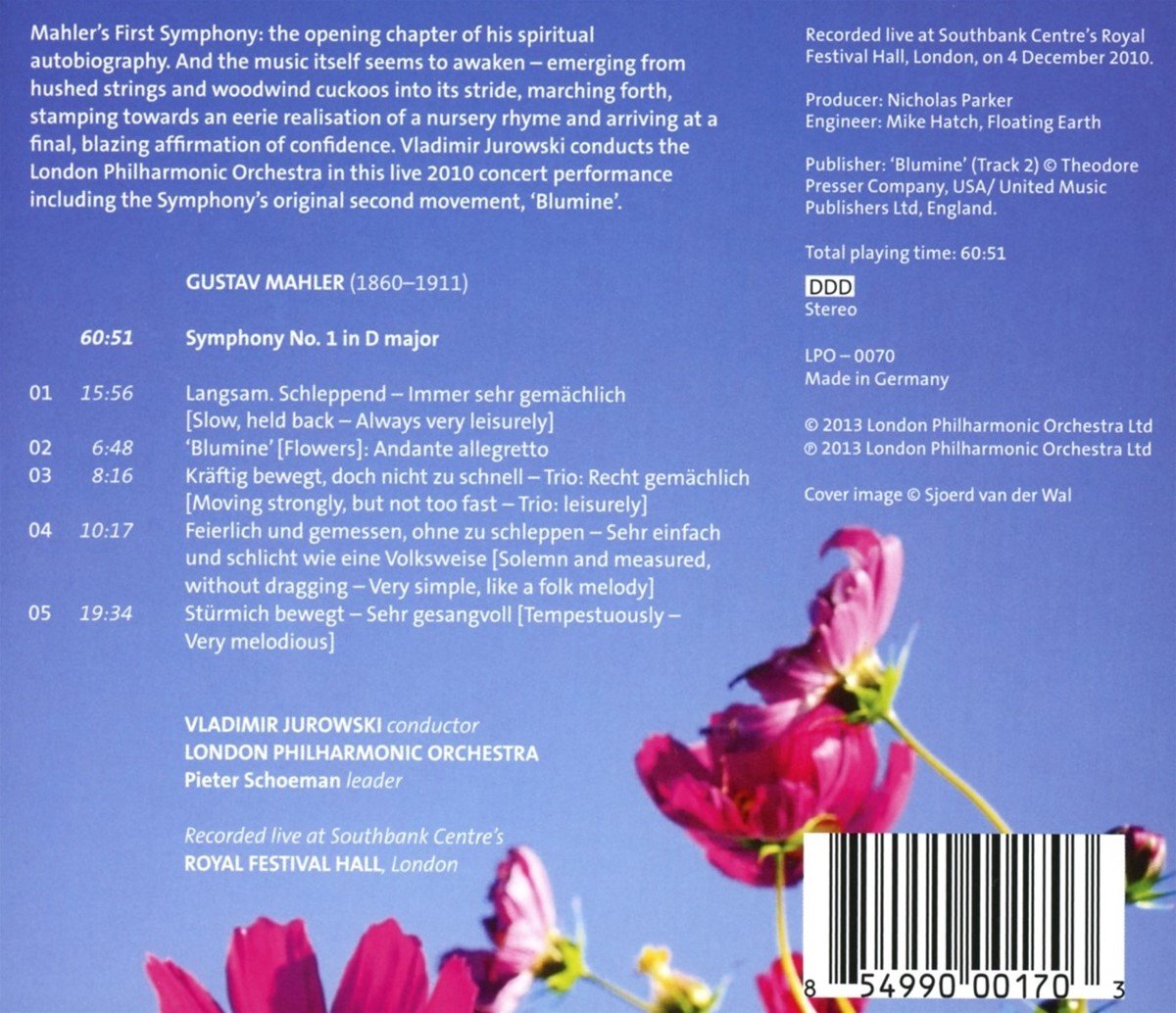 London Philharmonic Orchestra - Mahler: Symphony No.1 - Mahler (CD ...