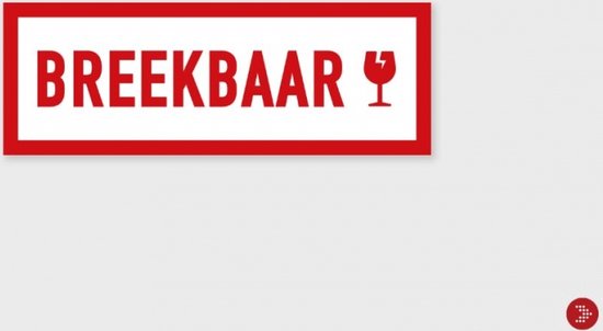 Sticker breekbaar - Sticker op rol - 14x5cm - 25 meter | bol