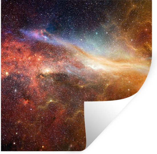 Muurstickers - Sticker Folie - Sterren - Ruimte - Oranje - 120x120 cm ...