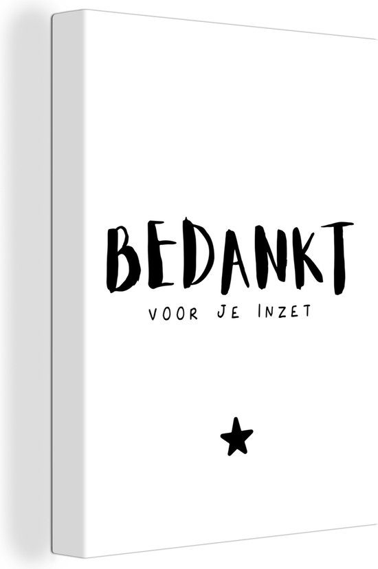 Canvas Schilderij Bedankt voor je inzet - Spreuken - Collega - Quotes ...