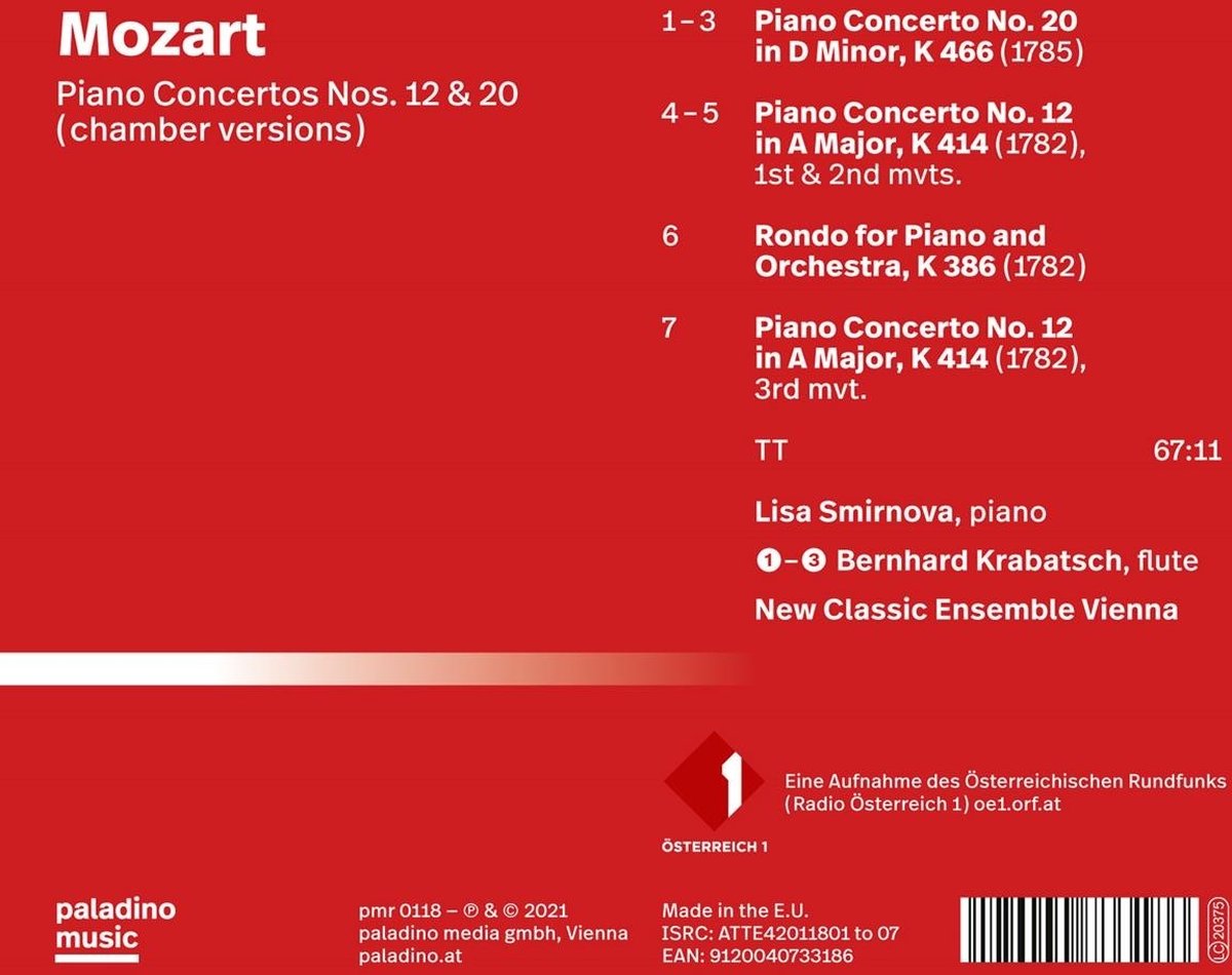 Lisa Smirnova, Bernard Krabatsch & New Classic Enesemble Wien - Mozart ...