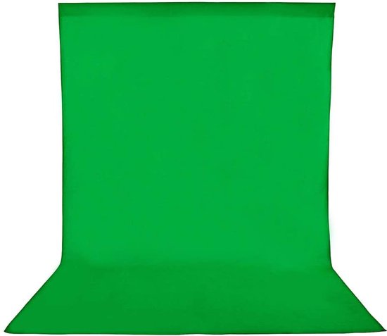 Greenscreen Fotostudio, 1,8 x 2,8 m, 100% Muslin opvouwbare achtergrond ...