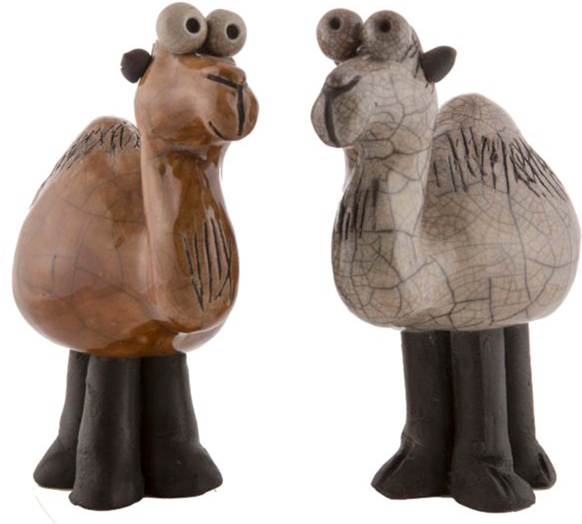 Raku Comix Cartoon - kameel - grijs - raku geglazuurd beeld | bol