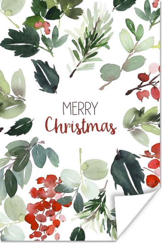Poster Kerst - Quote - Waterverf - 60x90 cm - Kerstversiering ...