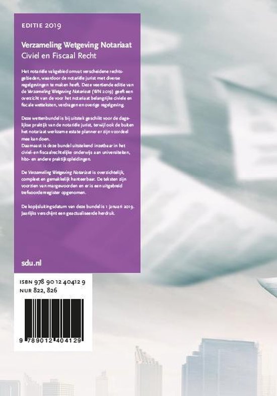 Educatieve wettenverzameling - Verzameling Wetgeving Notariaat 2019 | 9789012404129... | bol