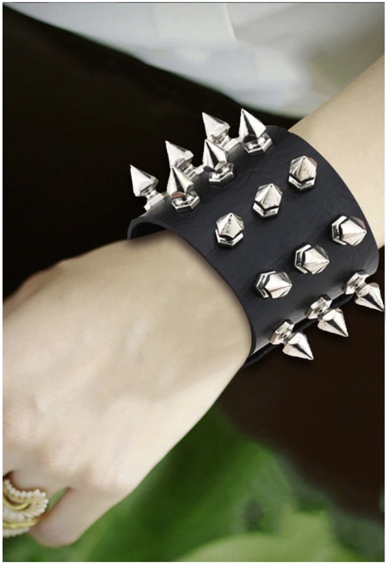 Cabantis Punk Armband - Gothic Spike Armband - Bracelet met Ring&Studs ...