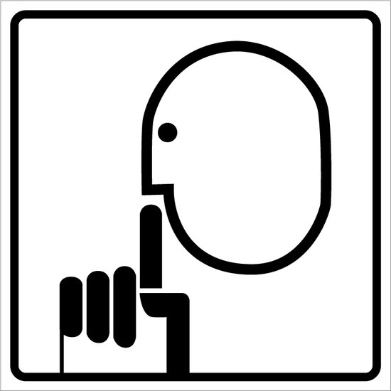 Stilte sticker, wit zwart 100 x 100 mm | bol