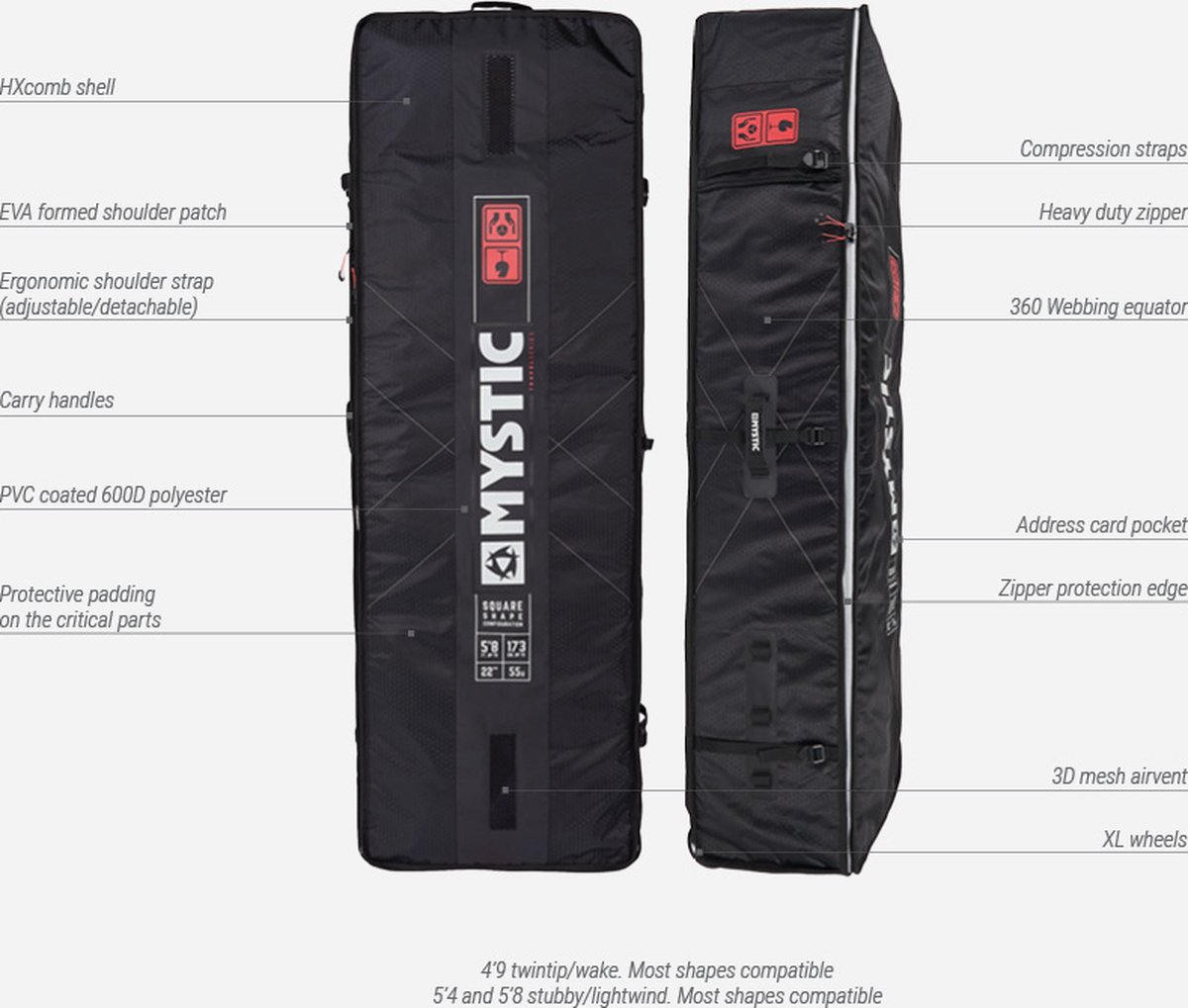 Mystic Gearbox Square - Black - 5'8/ 173cm | bol