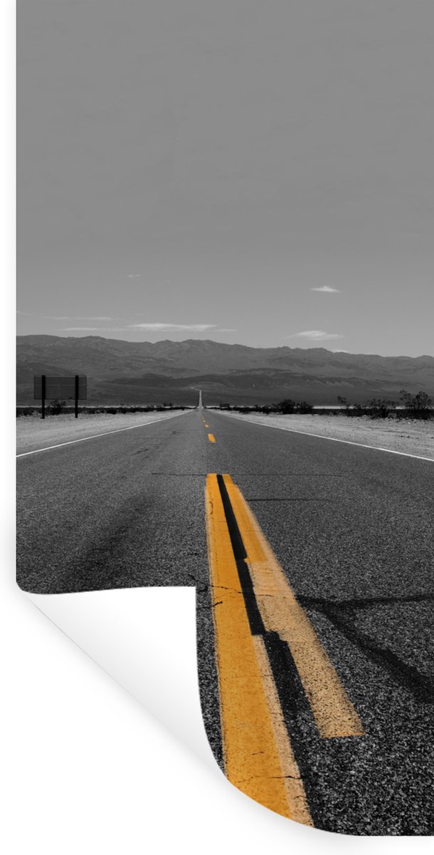 Stickers Stickers muraux - Photo Zwart& blanc d'une route avec marquage ...