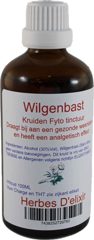 Wilgenbast tinctuur - 100 ml - Herbes D'elixir | bol.com