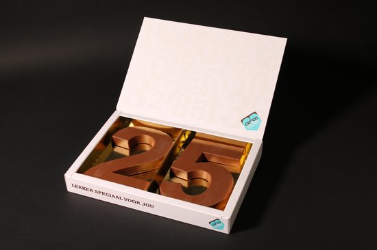 Chocolade Cijfers Verjaardag & Jubileum Cadeau 25 melk | bol
