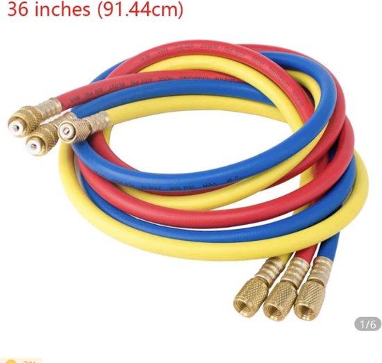 Slangenset 3 stuks 90 cm voor airco manometer maten 1/4 - 1/4 | bol