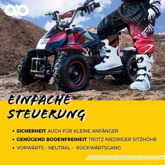 Elektrische kinder Quad ATV Cobra 800 watt 25 - 30 km/u 3 Standen Zwart ...