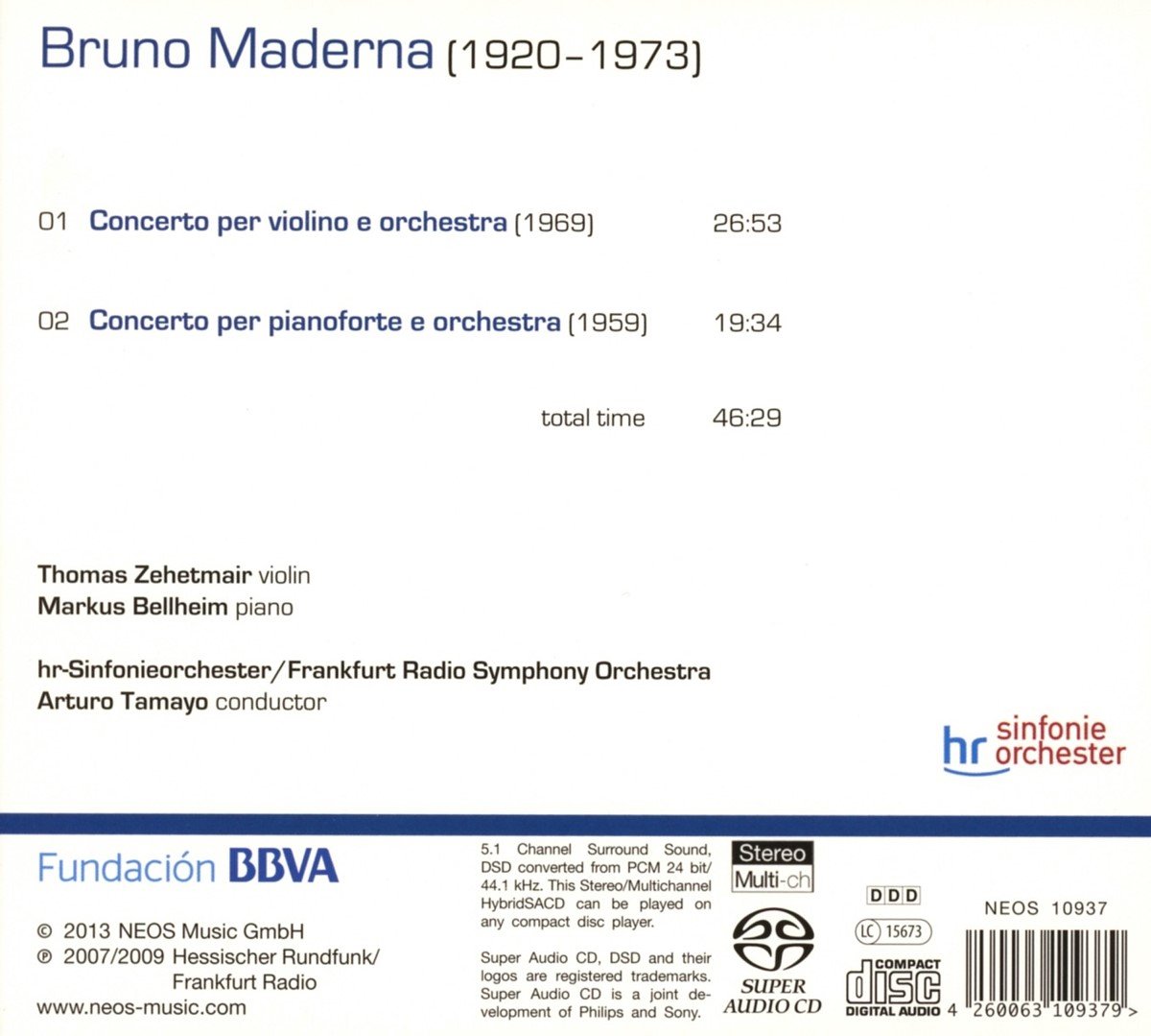 Thomas Zehetmair, Markus Bellheim, Frankfurt Radio Symphony Orchestra ...