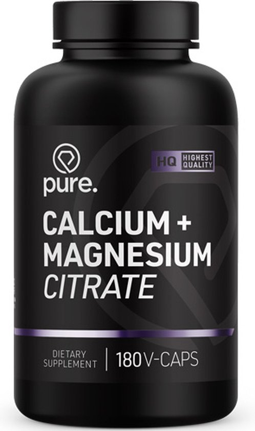 PURE Calcium Magnesium Citraat - 180 vegan capsules - mineralen - voor ...