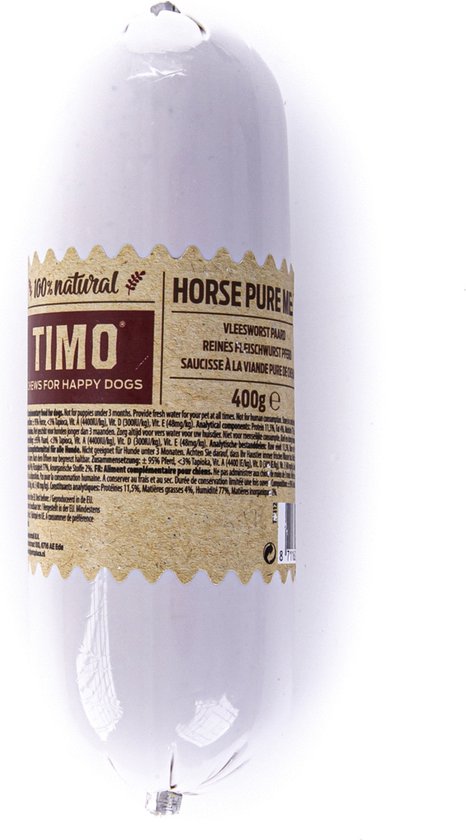 Timo Vleesworst Paardenvlees - Hondensnacks - 400 g | bol