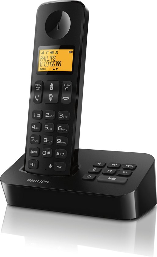 Philips D2151 - Single DECT telefoon met antwoordapparaat - Zwart | bol.com