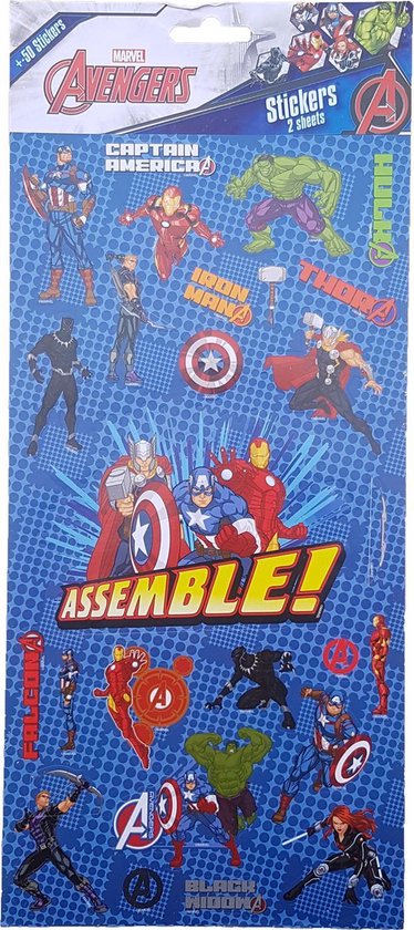 Stickers Marvel's Avengers "Assemble” +/- 50 stuks | bol