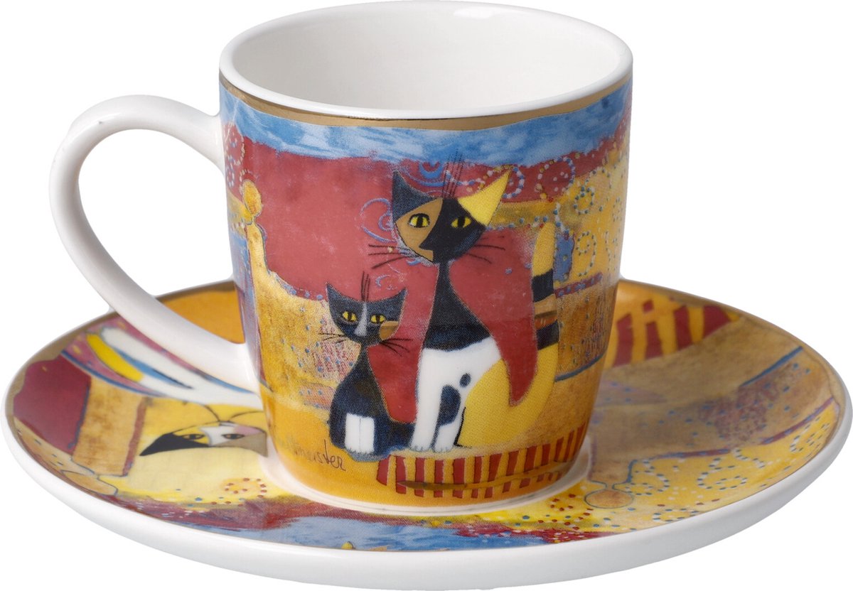 Goebel - Rosina Wachtmeister | Kop en schotel Macchia e amici | Porselein - 12cm - met... | bol.com