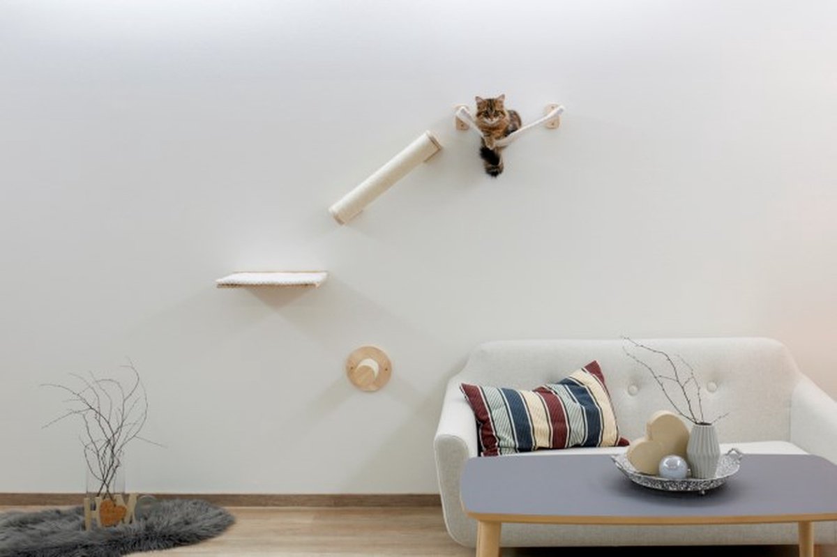 Katten klimmuur PRO M "4 stuks" Beige - klimmuur kat - katten klim wand ...