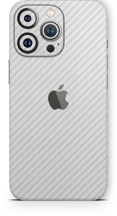 iPhone 13 Skin Pro Max Carbon Wit - 3M Sticker | bol.com