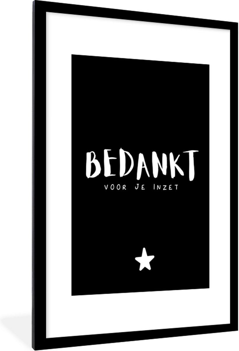 Fotolijst incl. Poster - Bedankt voor je inzet - Quotes - Collega ...