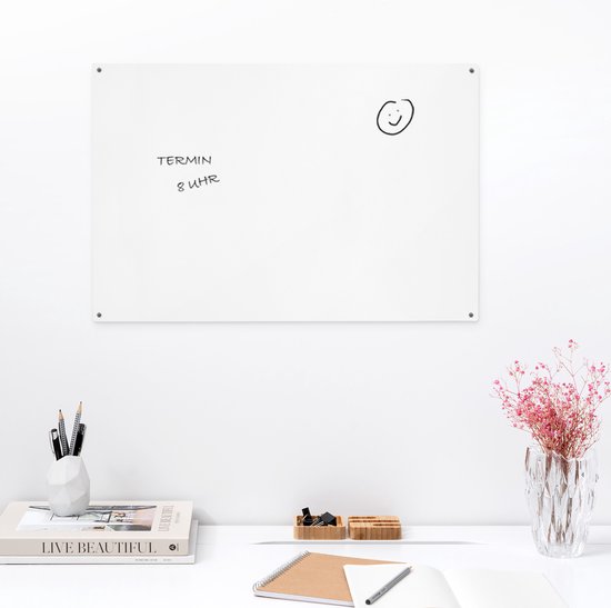Navaris magnetisch whiteboard met stift - Metaal - 40 x 60 cm ...