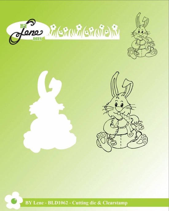 Metal Dies + Clear Stamp Rabbit Eating Carrots (BLD1062) | bol