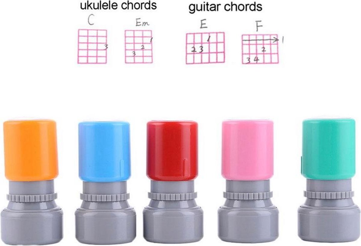 Akkord Stempel voor Gitaar en Ukelele- Chord Stamp-Studiespullen-Blauw ...
