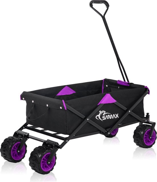 Bolderkar - Opvouwbare handkar offroad - Paars / Zwart | bol.com