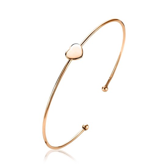ZINZI zilveren klem armband rosé verguld hart ZIA1431R | bol.com