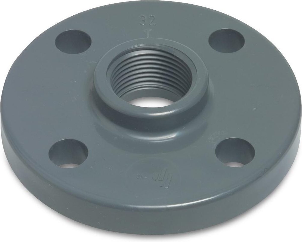 Mega Flens PVC-U DN100 x 4" DIN flens x binnendraad 10bar grijs PN10/16 | bol