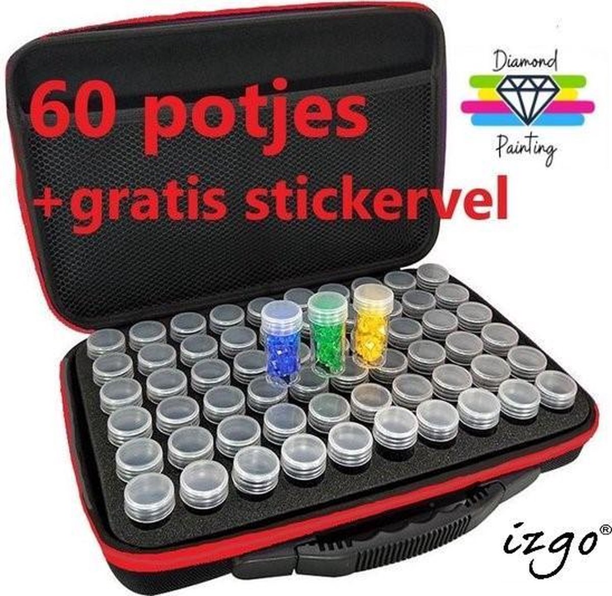 Diamond Painting Kinderen - Sorteerdoos - Opbergdoos - Koffer 60 - Rood ...