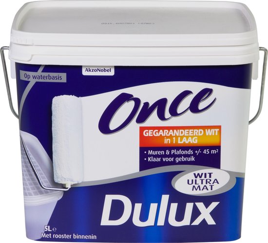 Dulux Once Muur & Plafonds Verf - Ultra Mat - Wit - 5L | bol.com