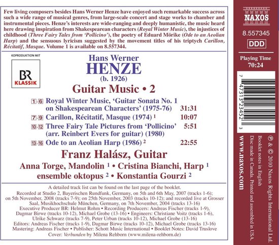 Franz Halász, Ensemble Oktopus - Henze: Guitar Works 2 (CD), Franz ...