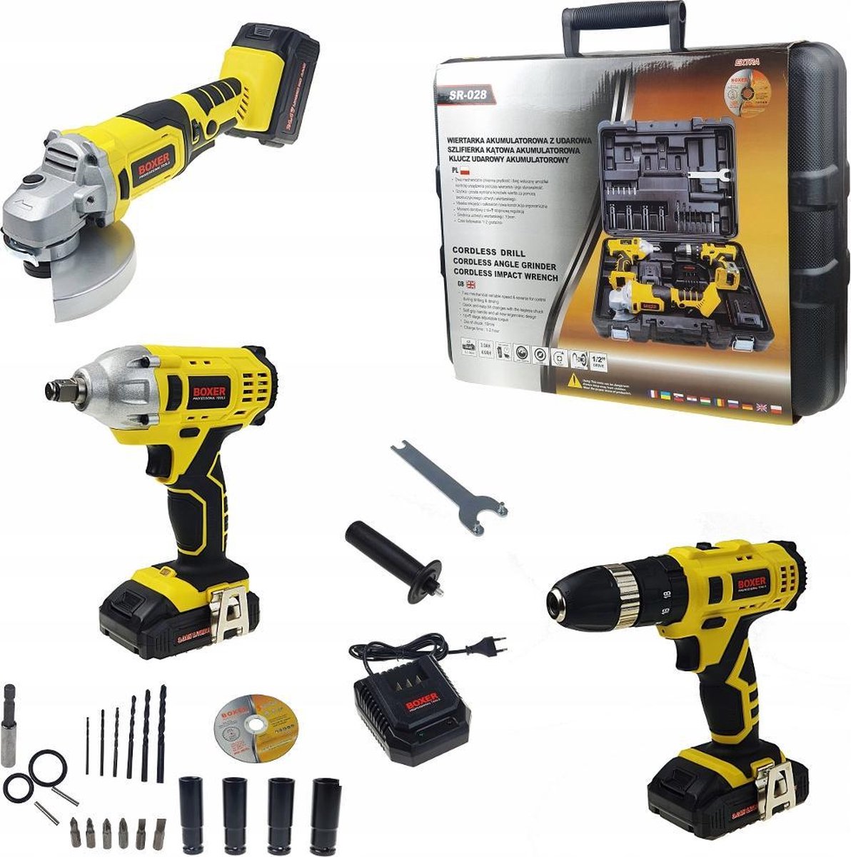 Boxer S-series Complete Set met Boormachine + Haakse Slijper ...