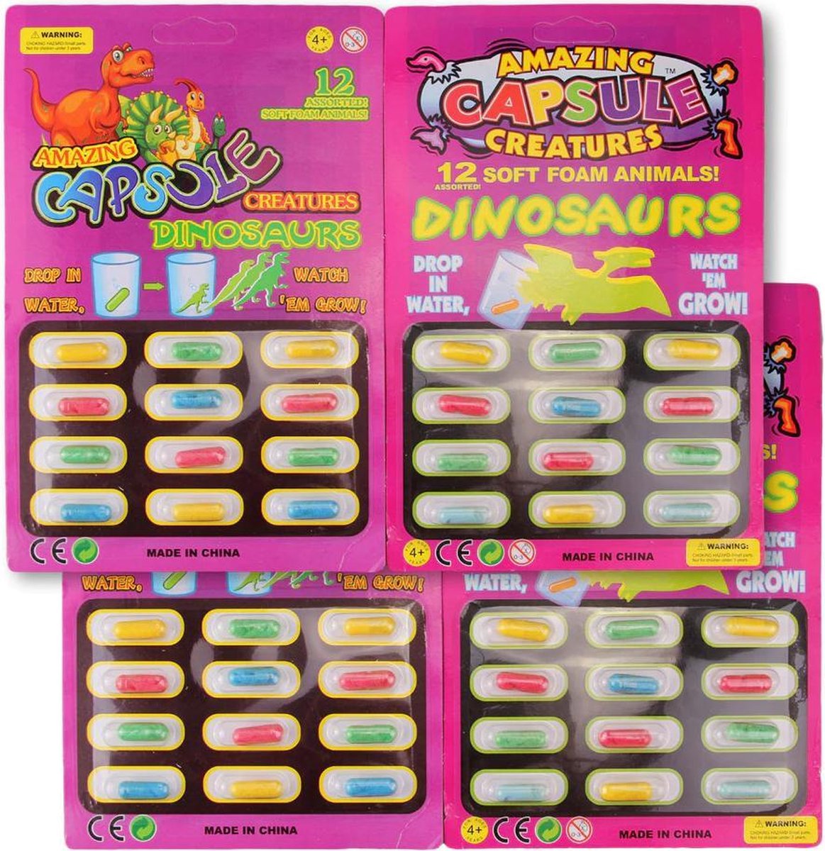 Dinosaurus Vissen Boerderij Dieren groei magic grow capsule 4 sets 48 ...