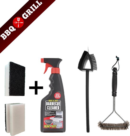 BBQ schoonmaakkit set - 4-delige barbeque set - Lengte 30 t/m 40 CM ...