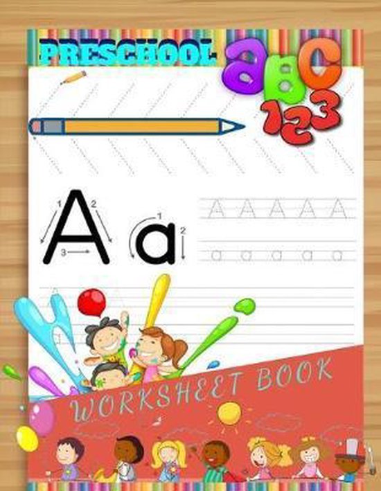Preschool ABC 123 Worksheet Book: Trace Letters Of The Alphabet and ...